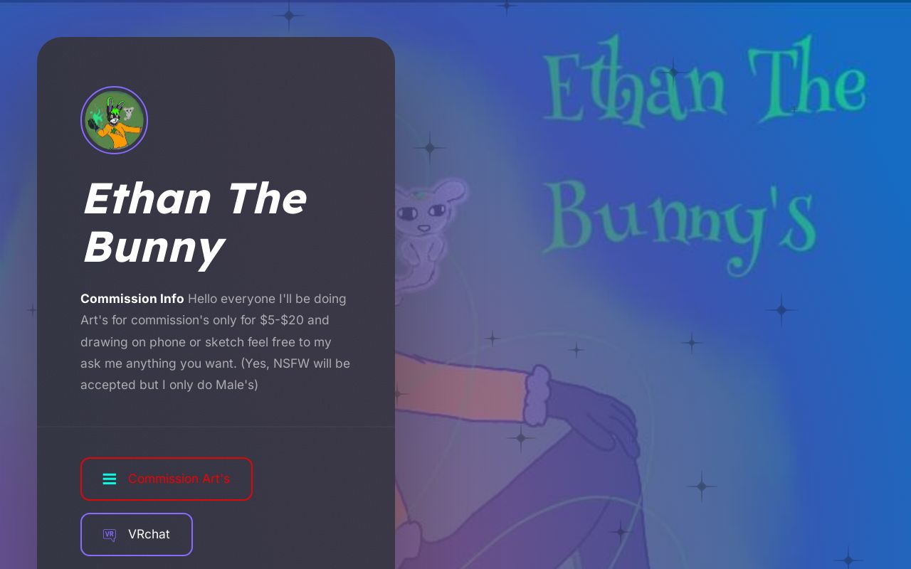 Ethan The Bunny Art's commission shop's